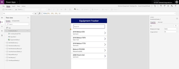 Create a Microsoft Power App to track inventory or equipment