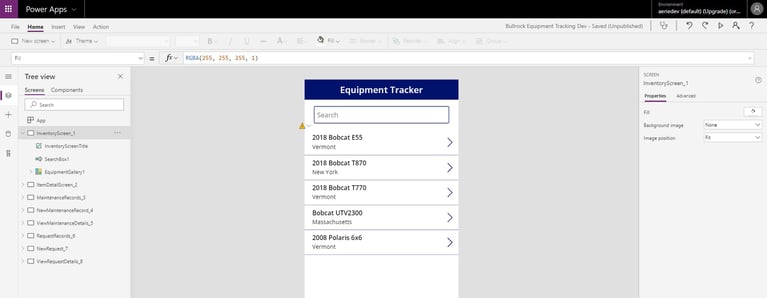 Create a Microsoft Power App to track inventory or equipment