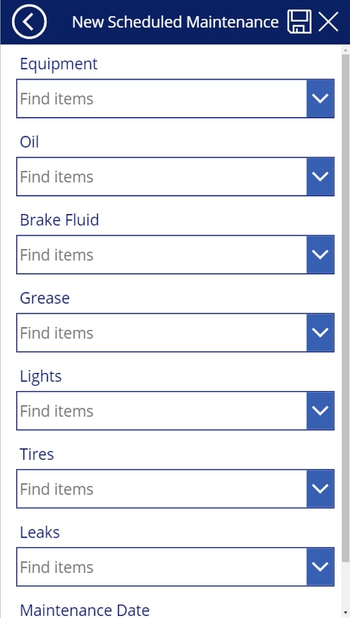 Create a Microsoft Power App to track inventory or equipment